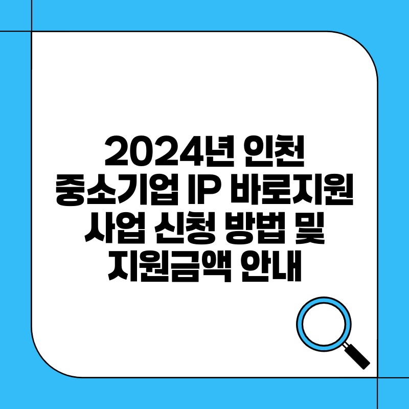 2024년 인천 중소기업 IP 바로지원 사업 신청 방법 및 지원금액 안내 - 국민생활포털